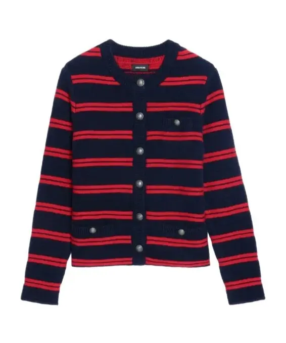 Zadig&Voltaire Striped Pocket Cardigan - Black
