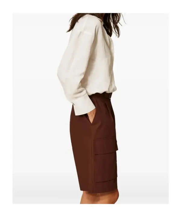 TWINSET Belted Cargo Bermuda Shorts