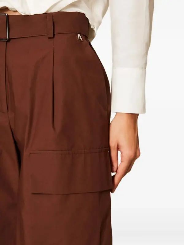 TWINSET Belted Cargo Bermuda Shorts