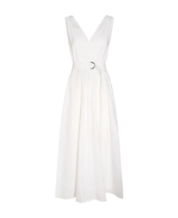 Brunello Cucinelli Belted Pleated Midi Dress