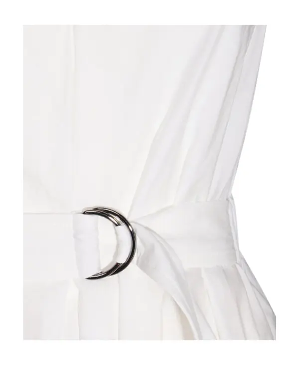 Brunello Cucinelli Belted Pleated Midi Dress