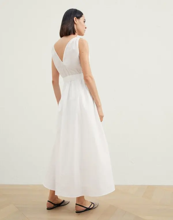 Brunello Cucinelli Belted Pleated Midi Dress