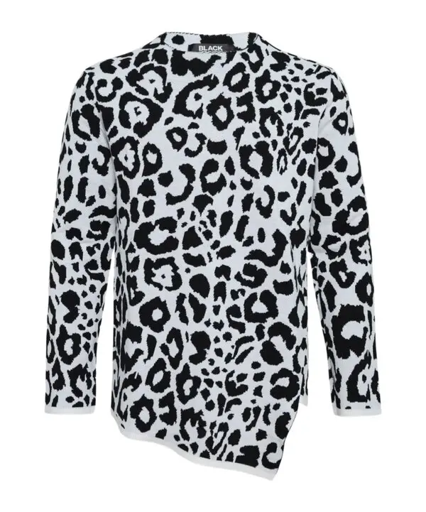 Comme Des Garçons Leopard-pattern Knit Sweater