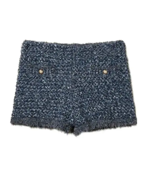 TWINSET Frayed Jacquard Knit Shorts