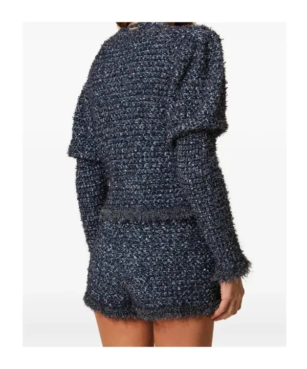 TWINSET Frayed Jacquard Knit Shorts