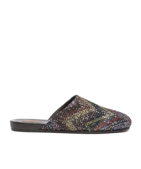 Missoni Sequined Flat Mules - Black