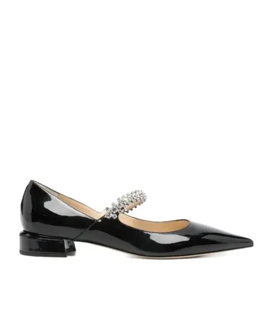 JIMMY CHOO Bing Crystal-embellished Flat Pumps