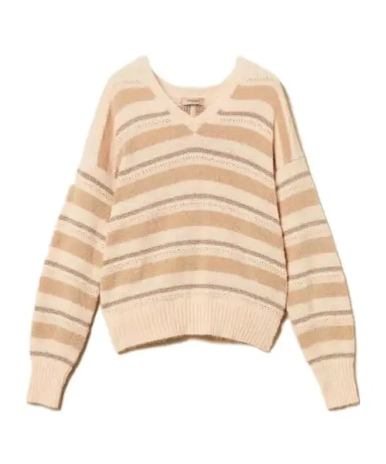 TWINSET Striped V-neck Pullover