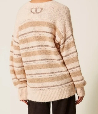 TWINSET Striped V-neck Pullover