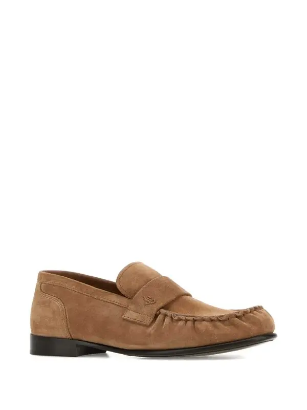 JIMMY CHOO Ellis Penny-strap Suede Loafers