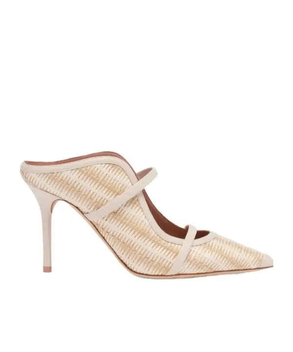 MALONE SOULIERS Maureen Striped Raffia 85mm Mules