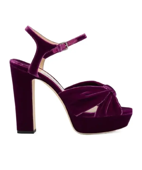 JIMMY CHOO Heloise Velvet Sandals