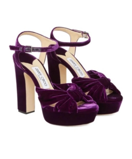 JIMMY CHOO Heloise Velvet Sandals