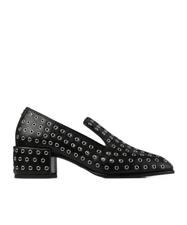 JIMMY CHOO Eliot Eyelet Leather Loafers