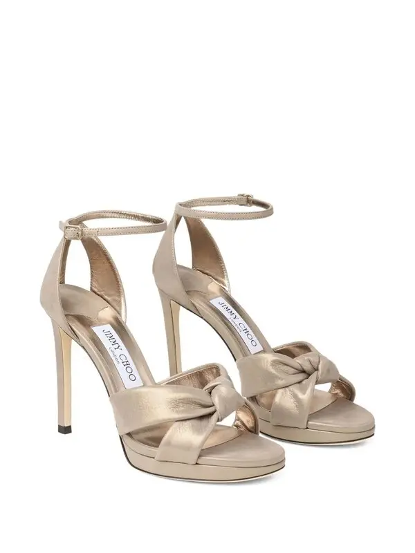JIMMY CHOO Rosie Knotted Ankle-strap Sandals