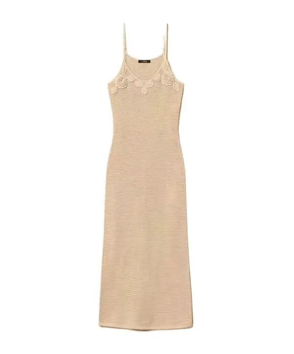 TWINSET Floral-appliqué Dress - Nude