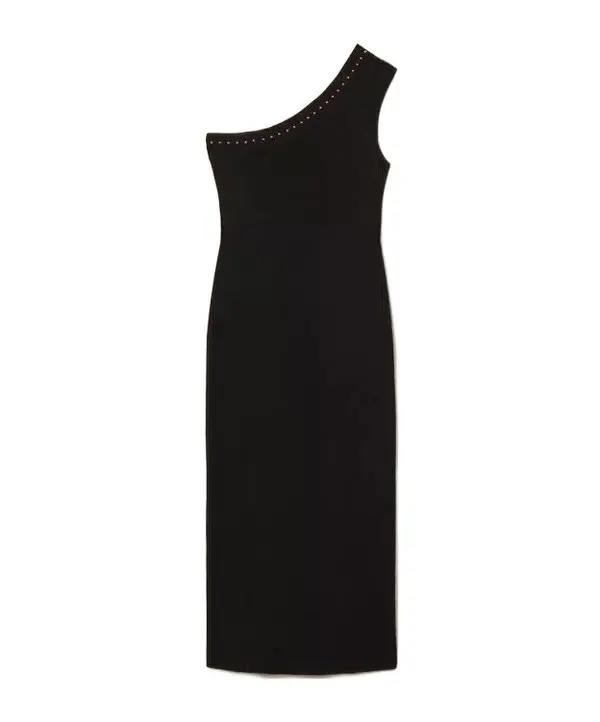 TWINSET Studded One-shoulder Knit Dress