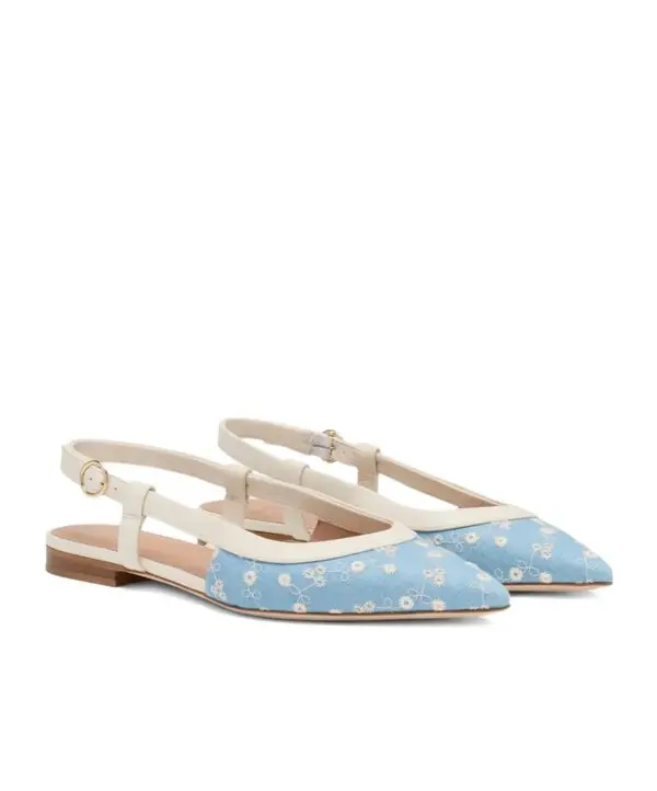 MALONE SOULIERS Tate Floral-printed Slingback Ballet Flats