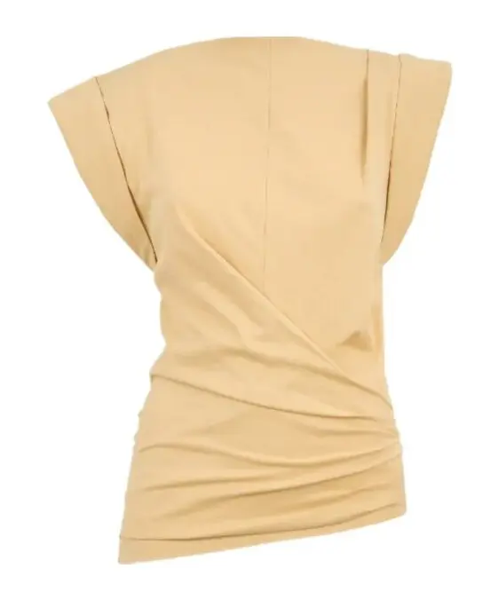 Isabel Marant Étoile Draped Short-sleeve Blouse - Nude