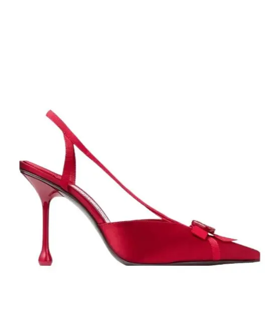 JIMMY CHOO Faya Bow-detail Slingback Pumps - Red