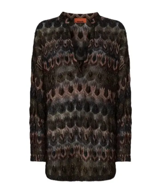 Missoni V-neck Openwork Knit Blouse