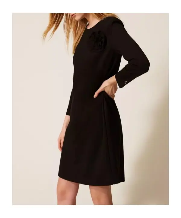 TWINSET Floral-brooch Mini Dress