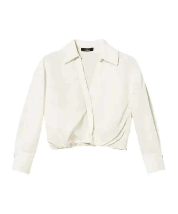TWINSET Wrap-effect Silk-blend Shirt - White