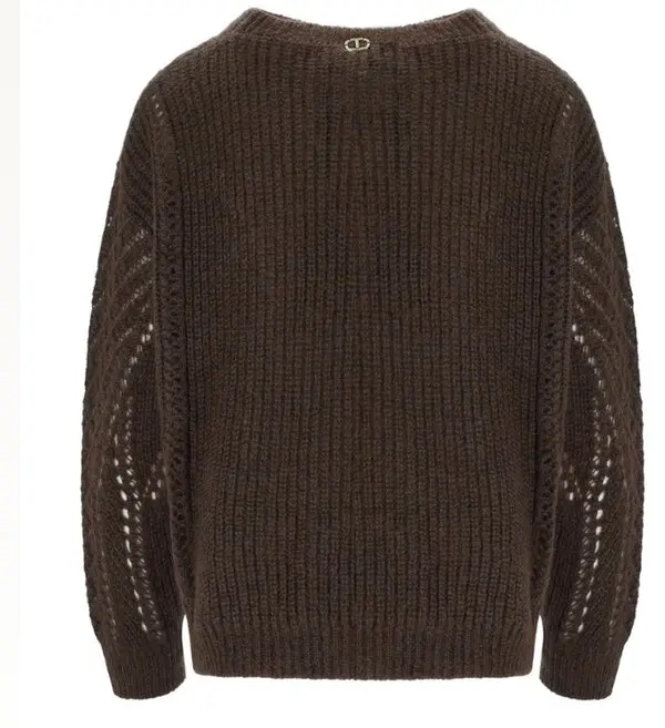 TWINSET Open Work Crewneck Jumper