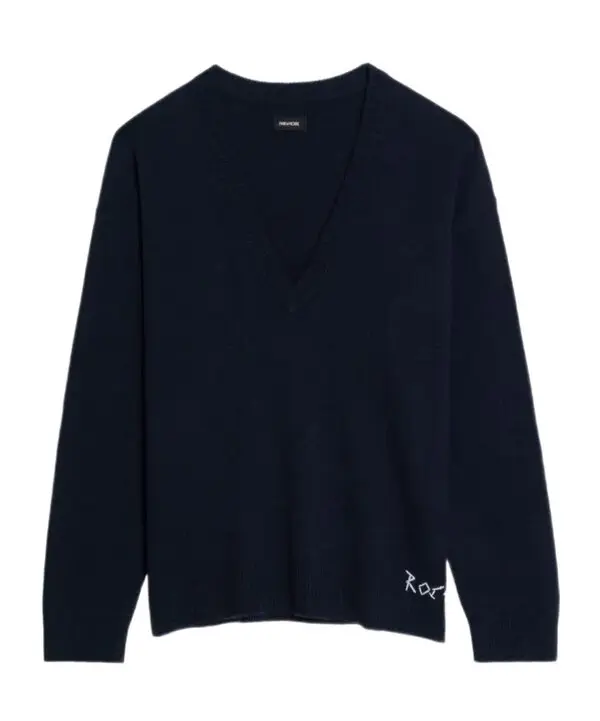 Zadig&Voltaire Swyny V-neck Embroidered Sweater