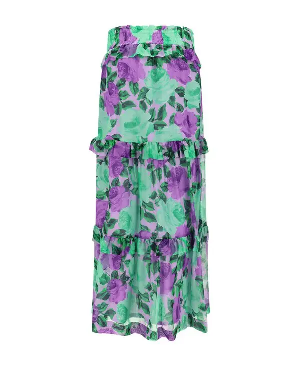 P.a.r.o.s.h High Waist Floral Printed Maxi Skirt