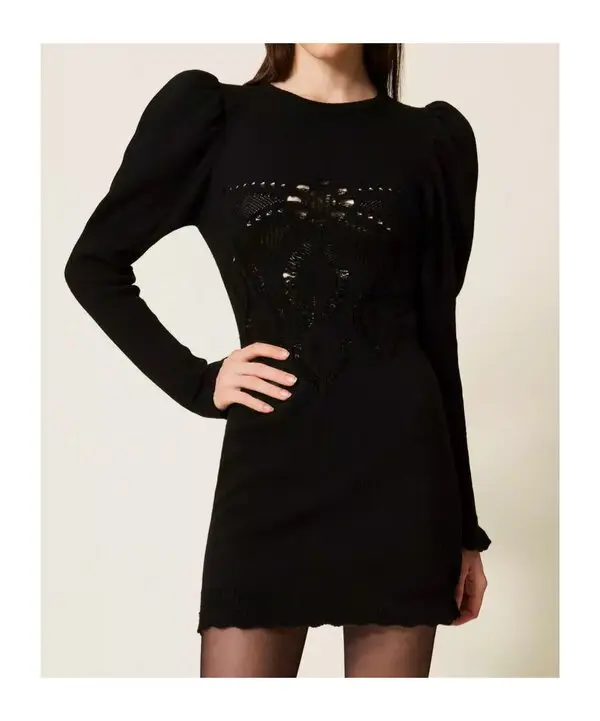 TWINSET Crochet-knit Mini Dress