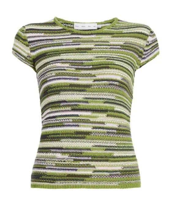 Proenza Schouler Veya Striped Knit Rib T-shirt