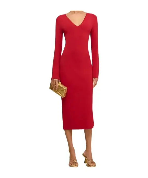 Cult Gaia Boa Bow Open Back Midi Dress - Red