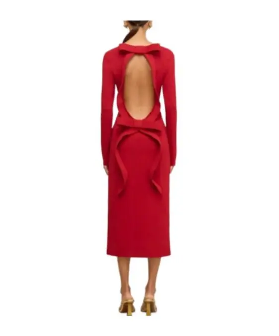 Cult Gaia Boa Bow Open Back Midi Dress