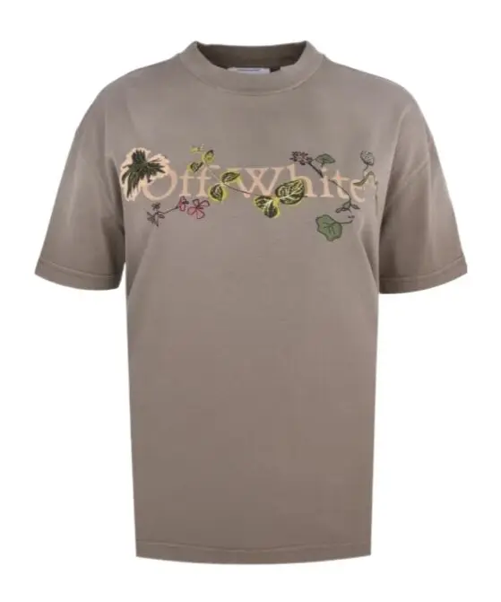 Off-White Floral-print Logo T-shirt