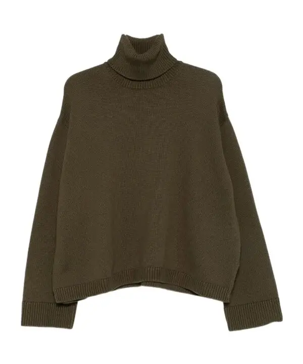 THE FRANKIE SHOP Roll-neck Sweater - Olive