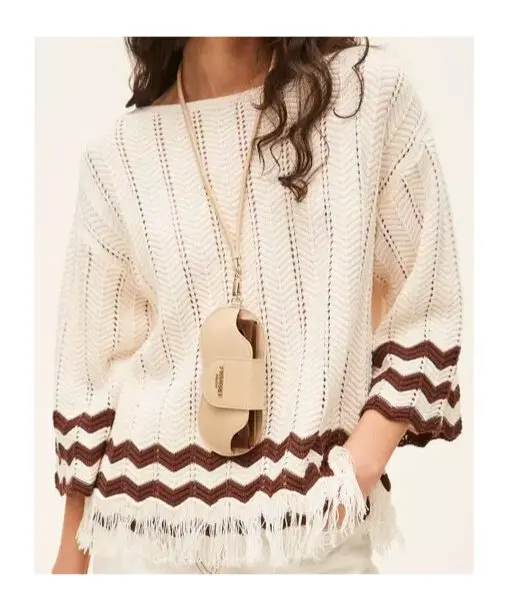 TWINSET Zigzag-print Fringed Top