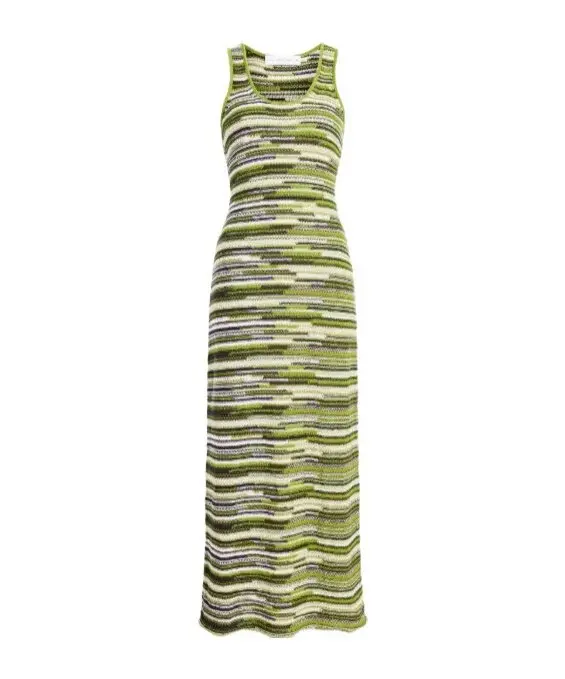 Proenza Schouler Zinah Striped Knit Dress - Green