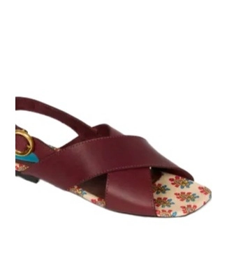 Etro Low Leather Sandals With Crossover Detail