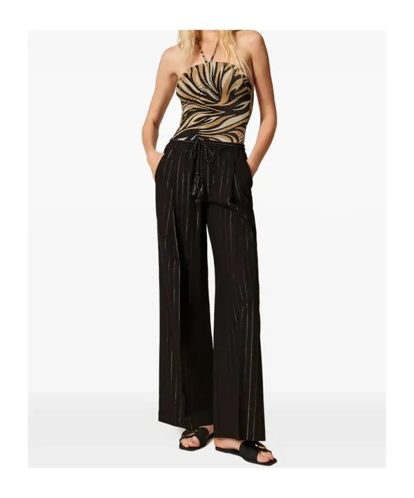 TWINSET Pinstriped Palazzo Trousers