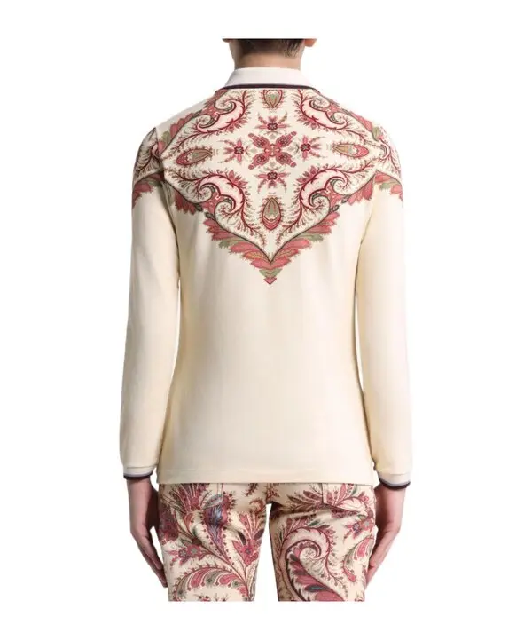 Etro Paisley-print Long-sleeve Polo Shirt