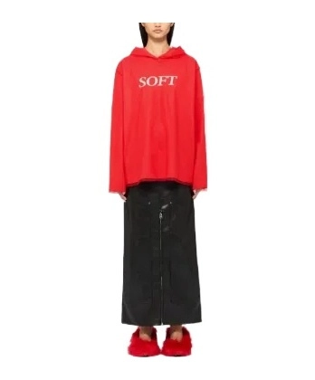 MSGM Long-sleeve Hooded Sweatshirt With Front And Rear Lettering