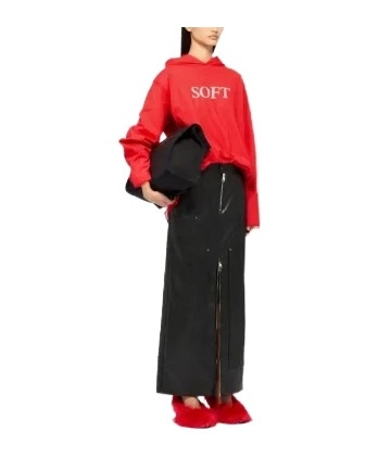 MSGM Long-sleeve Hooded Sweatshirt With Front And Rear Lettering