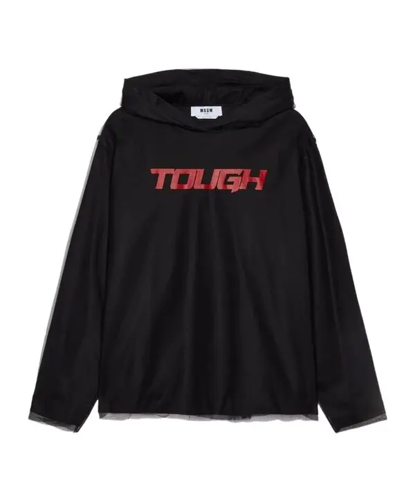 MSGM Long-sleeve Hoodie With Stripe Detail