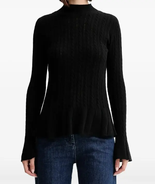 TWINSET Cable-knit Jumper With Ruffled Hem