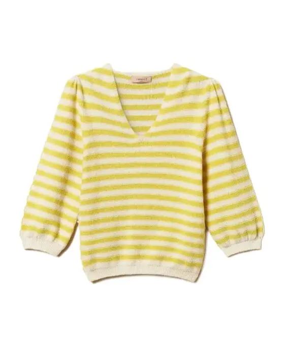TWINSET V-neck Striped Sweater