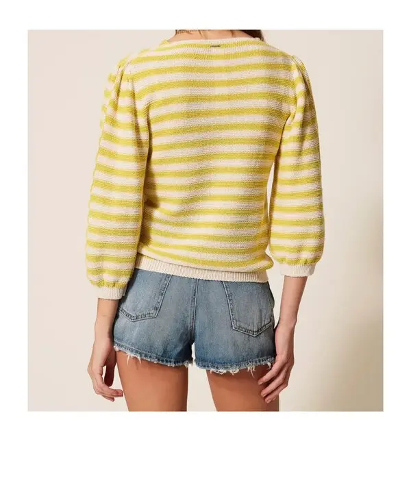 TWINSET V-neck Striped Sweater