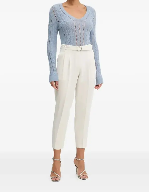TWINSET Cable-knit V-neck Sweater