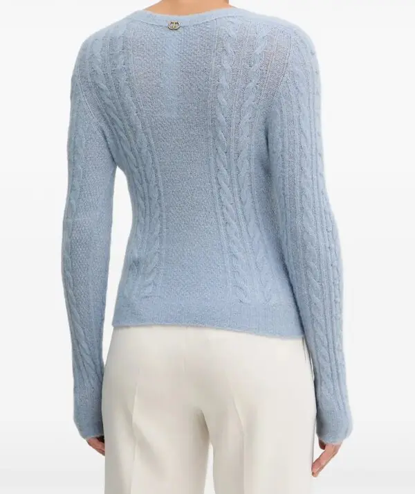 TWINSET Cable-knit V-neck Sweater