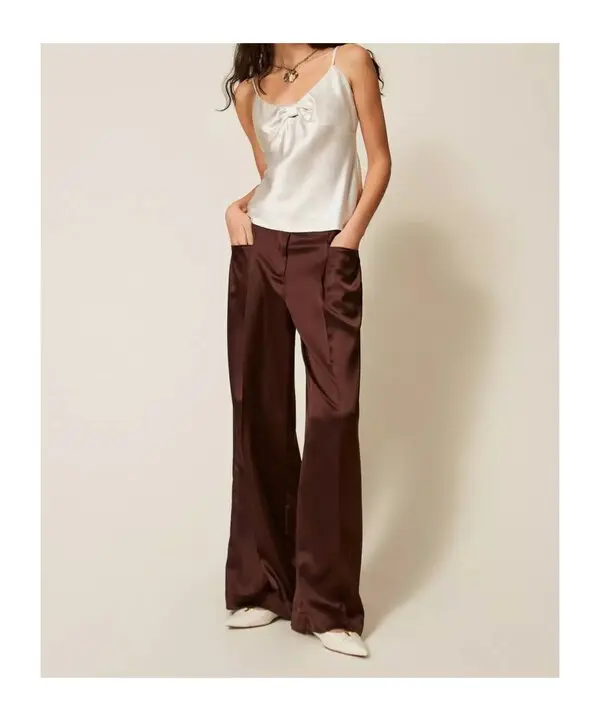 TWINSET Satin Palazzo Trousers